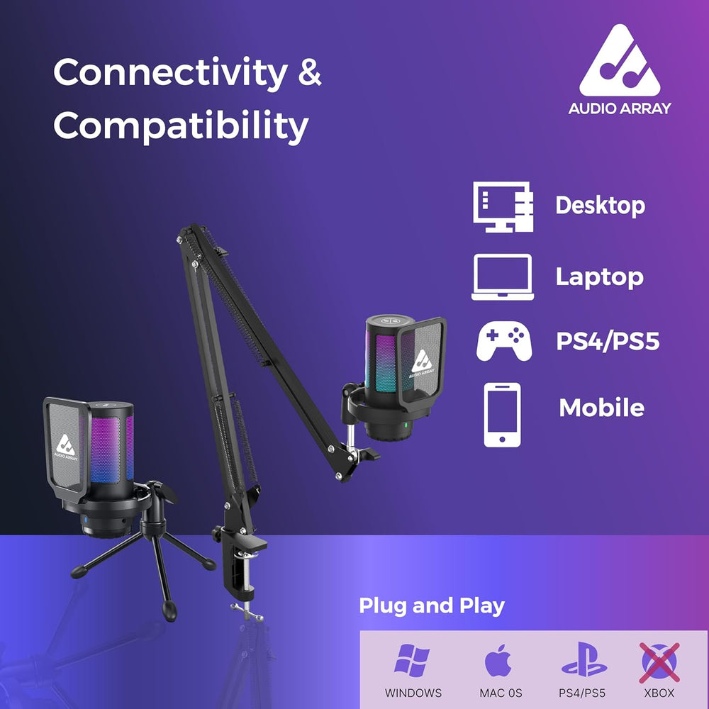 Audio Array AM-C46 Professional RGB USB Condenser Microphone Kit